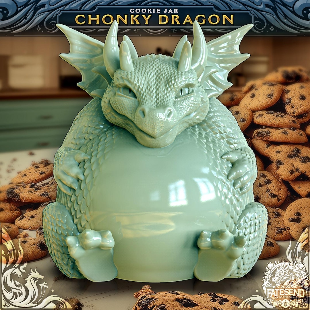 Chonky Dragon Cookie Jar | Fates End | 3D Print | Fantasy | Gamer Gift ...