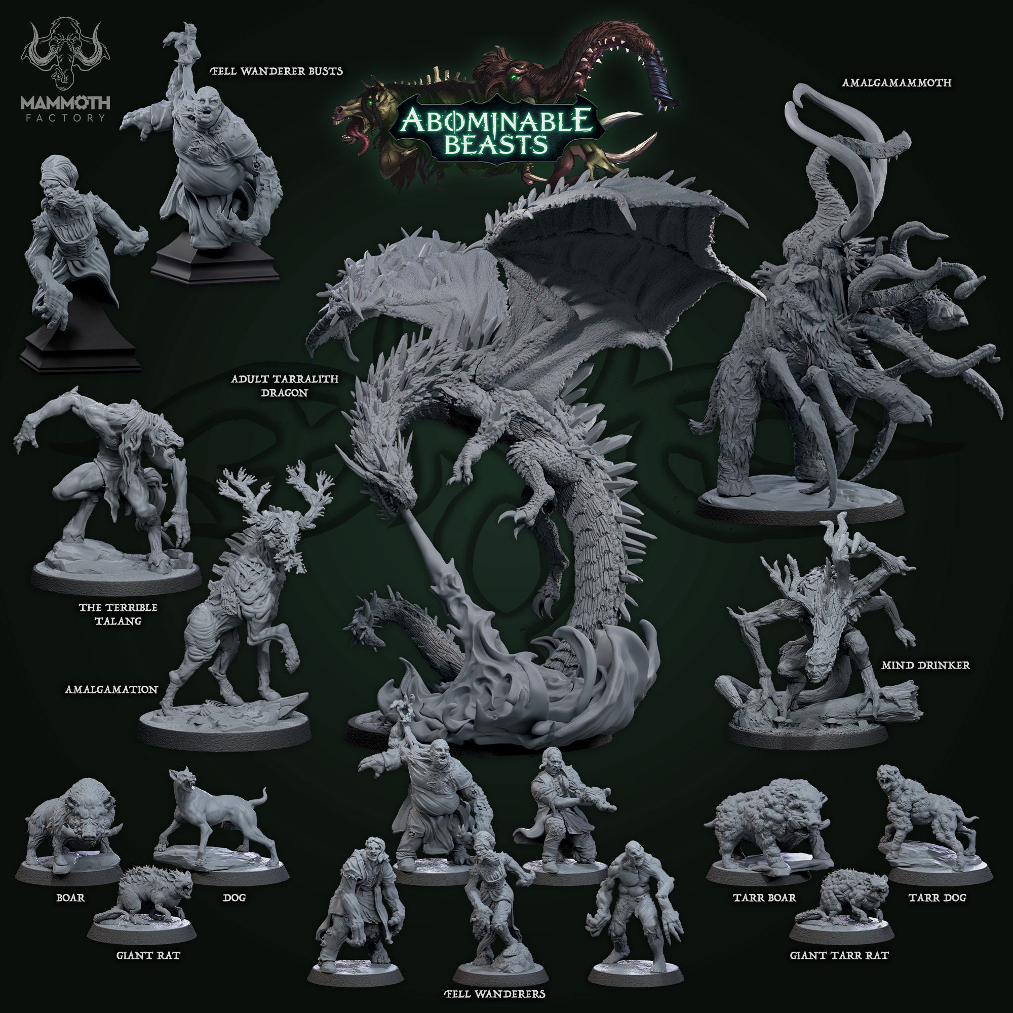 Tarralith Dragon | Mammoth Factory | Abominable Beasts | RESIN ...