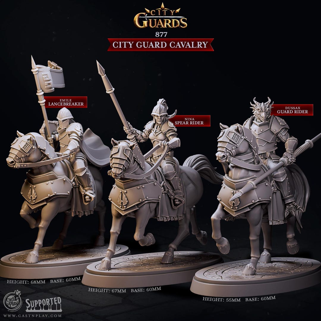 City Guard Cavalry | Cast N Play | City Guards | Npcs | RESIN | Fantasy ...