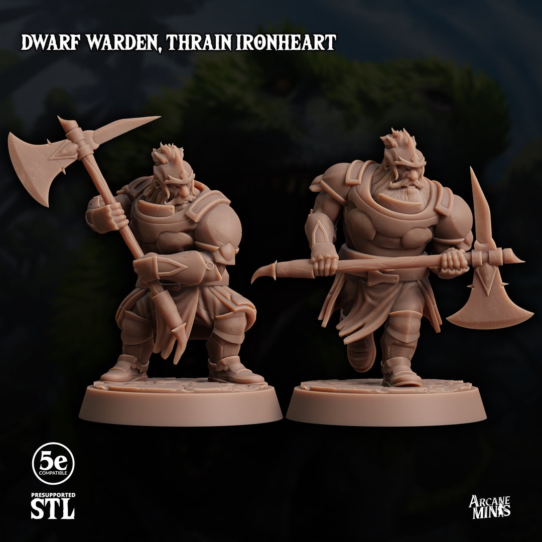 Dwarf Warden Arcane Minis Scales of Greed Pt 1 Fantasy Dnd RPG Tabletop ...