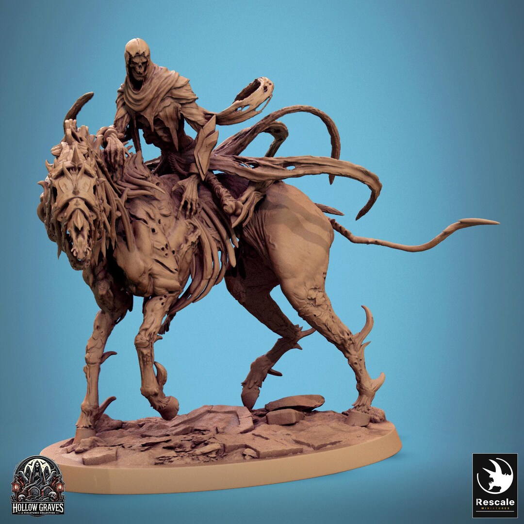 Wraithbound Cavalier Stand Rescale Miniature Hallowed Graves 3D Printed RESIN Pathfinder 40k Dnd ...