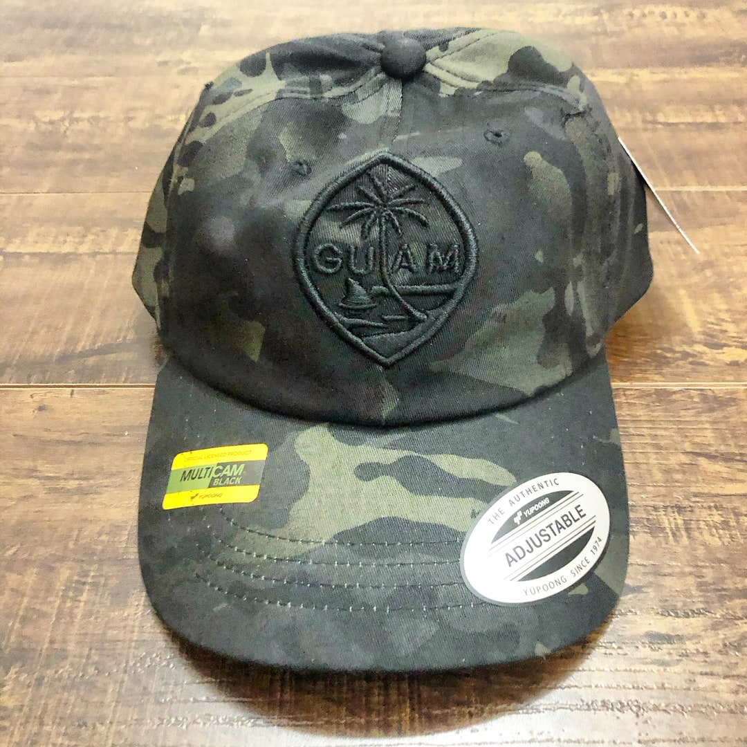 3D Puff Embroidered Guam Seal Black Camo Dad Hat - Etsy