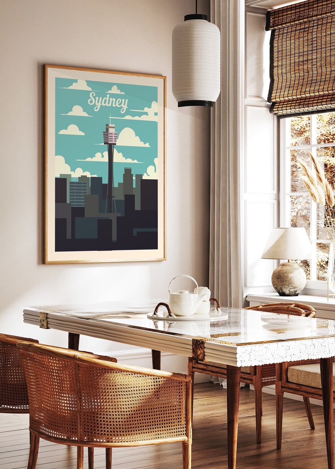 Retro Sydney Tower Eye Travel Print, Mid Century Modern Wall Art Sydney ...