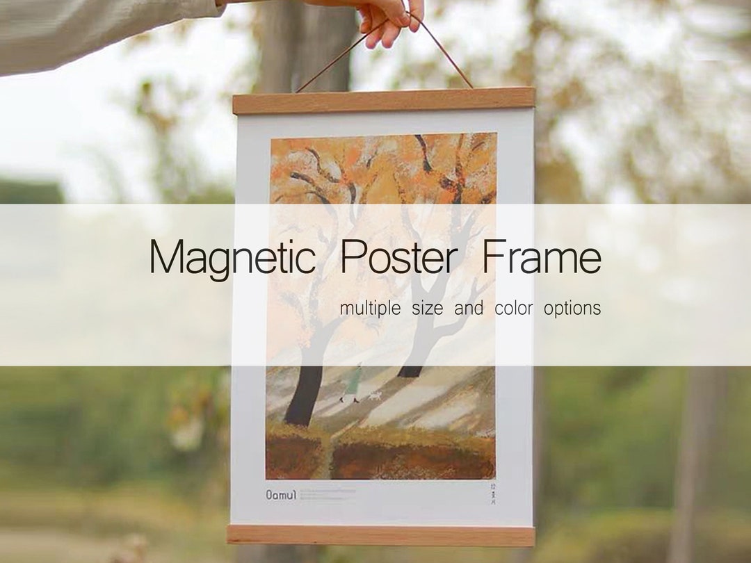 A1 Poster Hanger, Wooden Magnetic Poster, Hanger for Framing Art ...