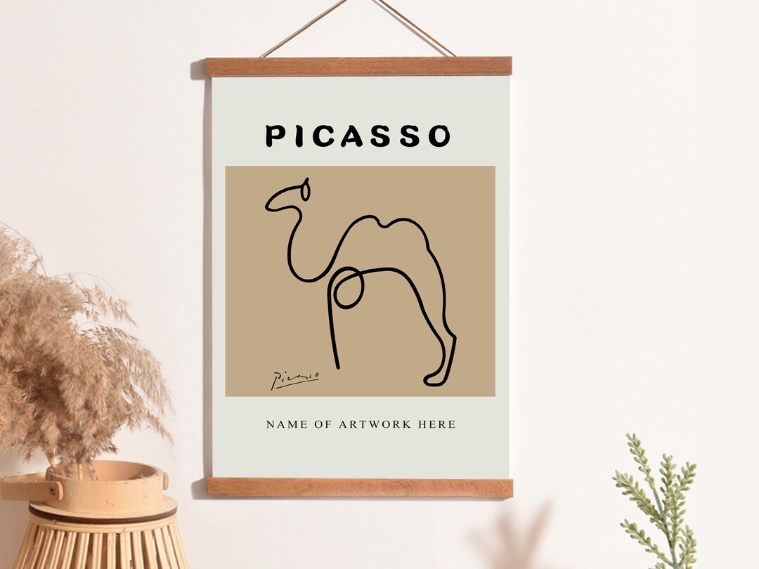 Picasso Camel, Exhibition Vintage Line Art Poster, Minimalist Line Drawing Art Prints, Animal ...