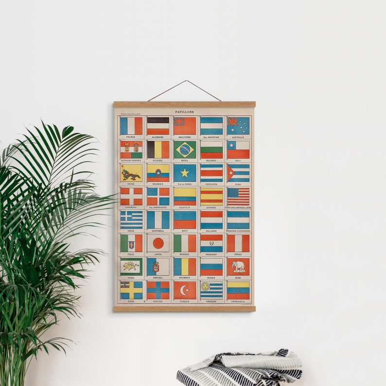 Ancient Flags of the World Poster Vintage World Flags Art - Etsy