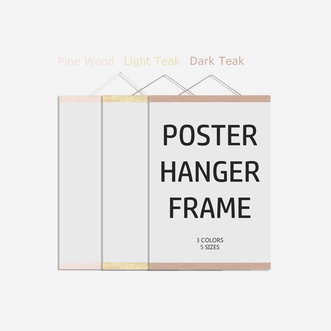 Poster Frame Magnetic Print Hanger Wooden Poster Hanger for Framing Art ...