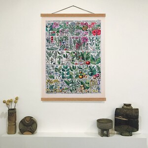 Flower Vintage Chart Poster Botanical Print Retro Botanical - Etsy