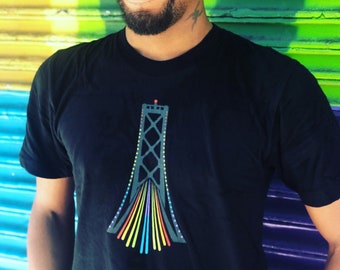 San Francisco Oakland Bay Bridge at Night T-shirt - Etsy