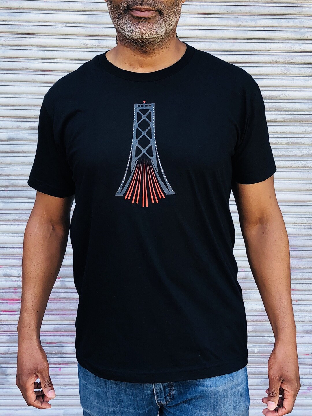 San Francisco Oakland Bay Bridge at Night T-shirt - Etsy