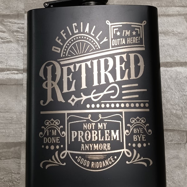 Retirement Flask - Etsy
