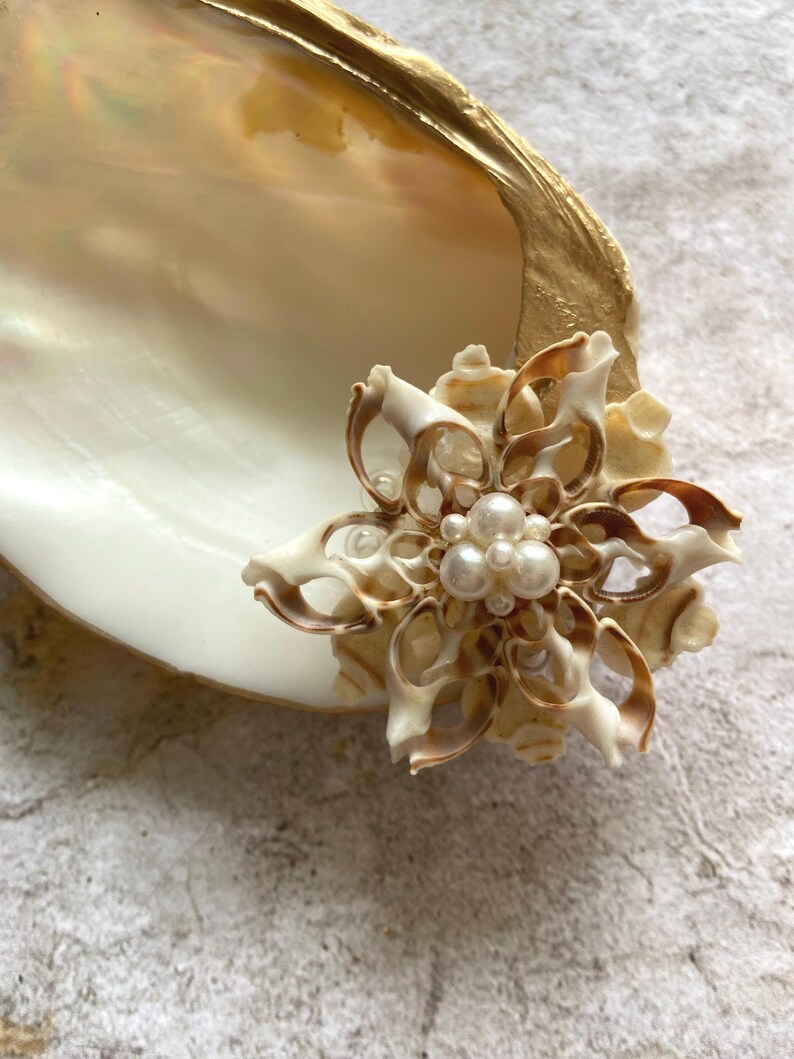 Mother of Pearl Floral Shell Dish - Etsy