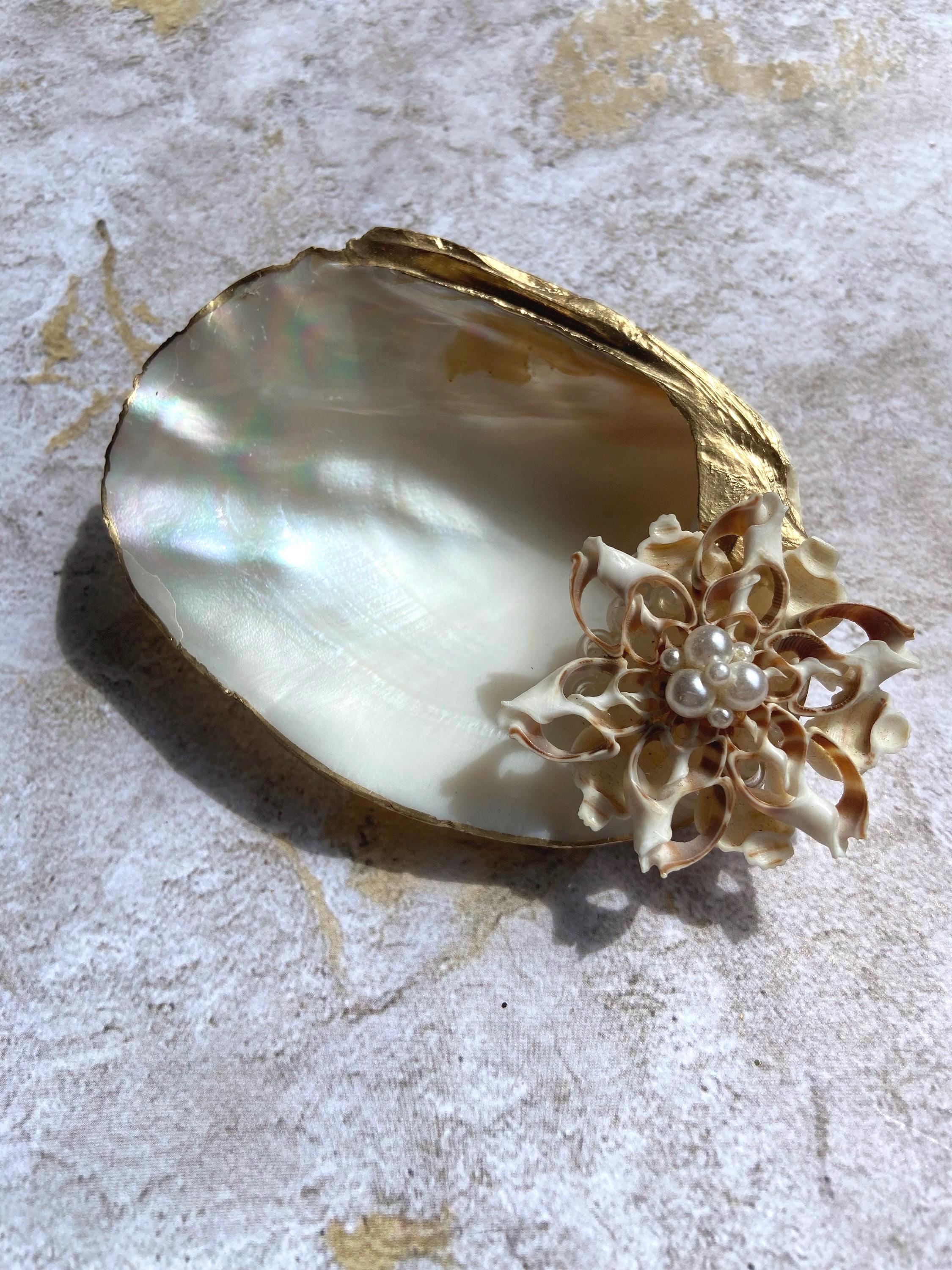 Mother of Pearl Floral Shell Dish - Etsy