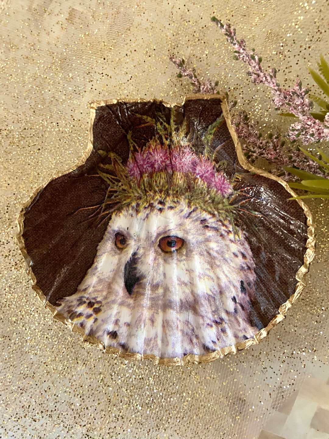 Snow Queen Owl Shell Dish - Etsy