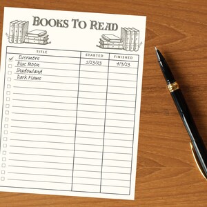 Books to Read List Book Reading Tracker Printable Book List Printable ...