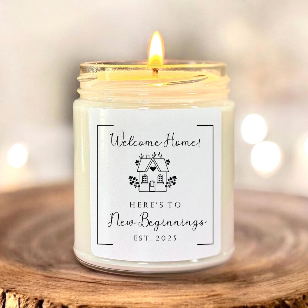 Welcome Home Candle, Personalized Housewarming Gift, EST 2025, New ...