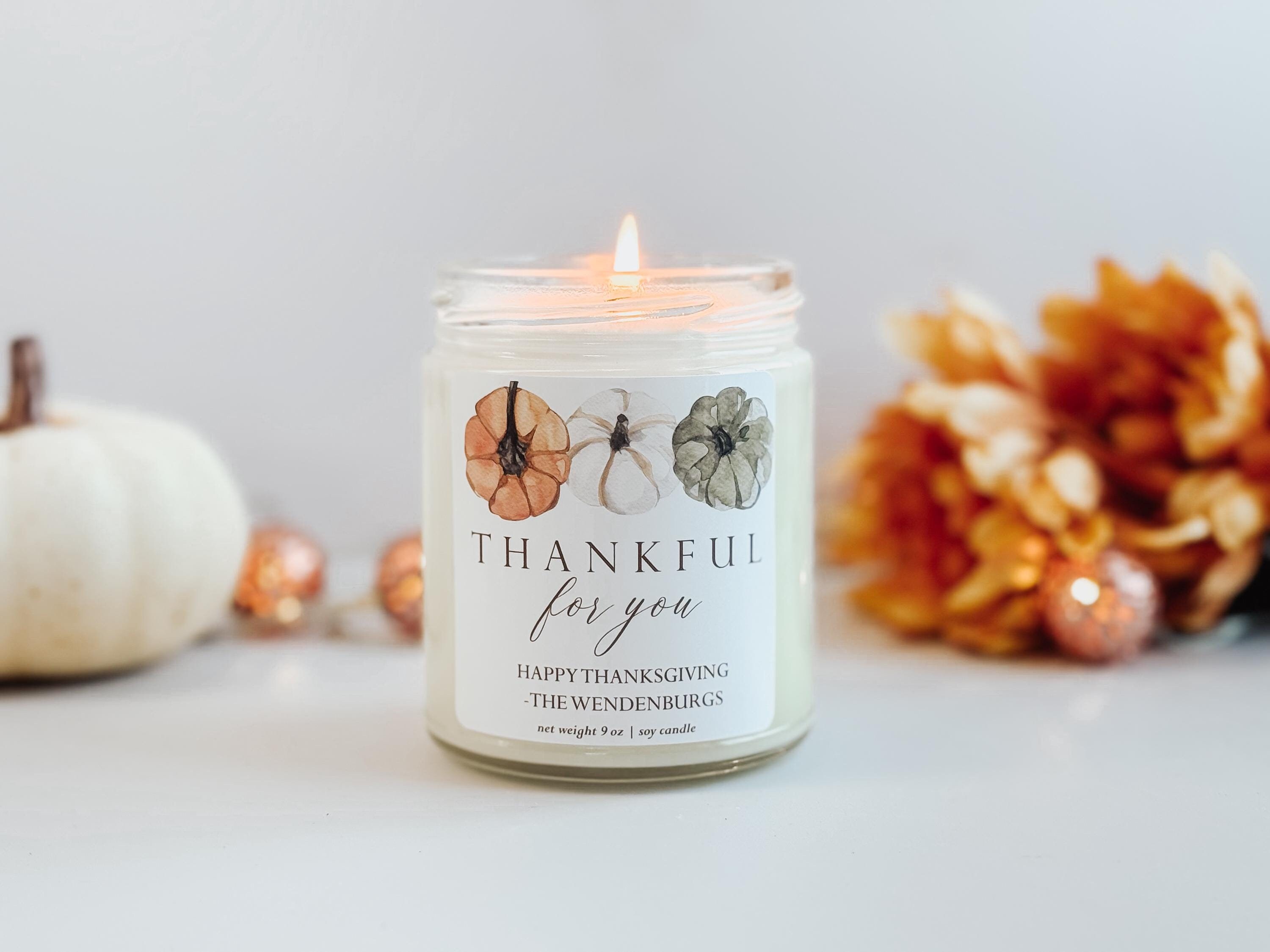 Thankful for You Soy Candle | Pumpkin Scented Candle | Autumn Decor ...