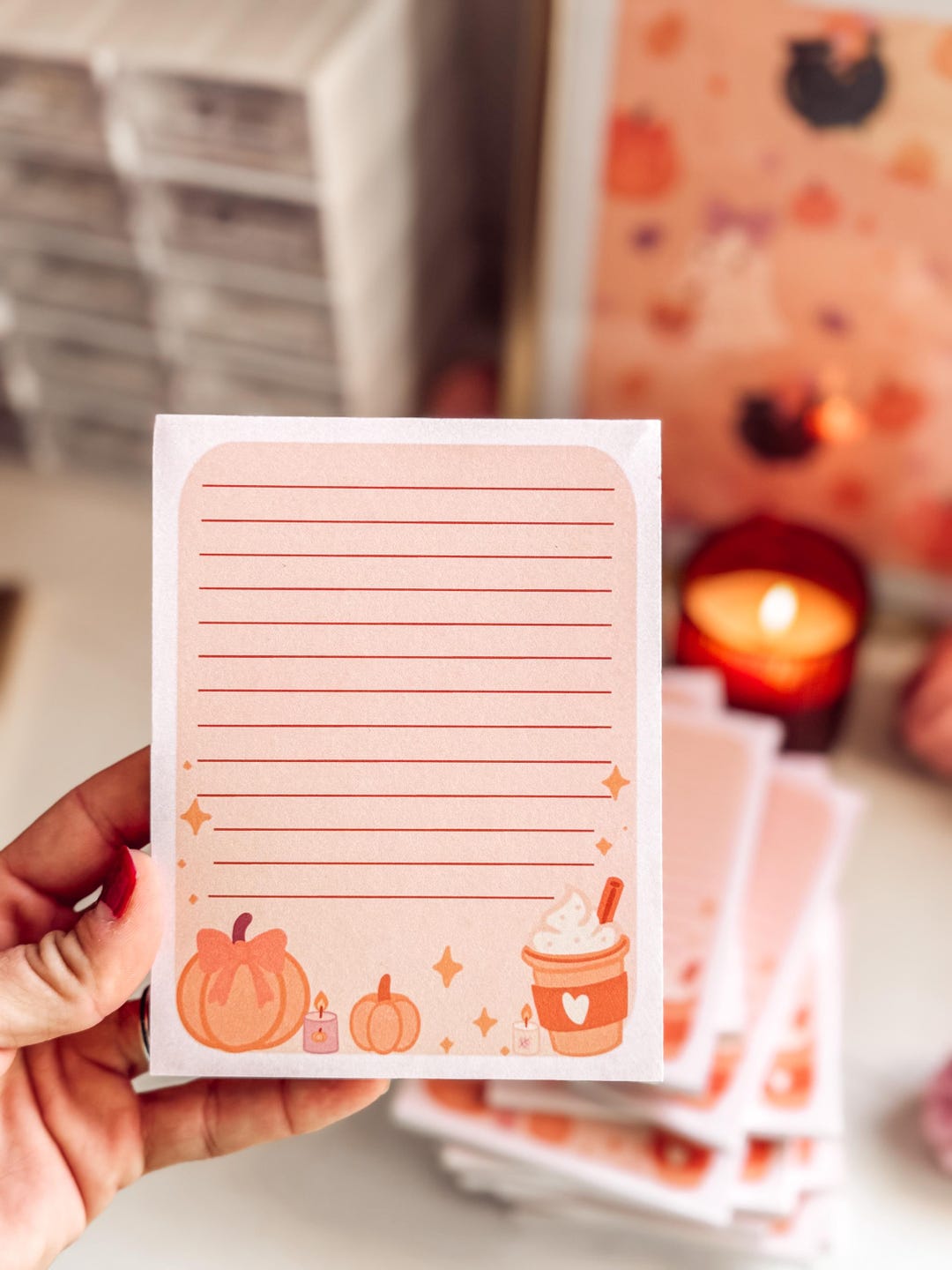 Coffee & Pumpkins Notepads | Fall Stationery | Cute Office Supplies ...