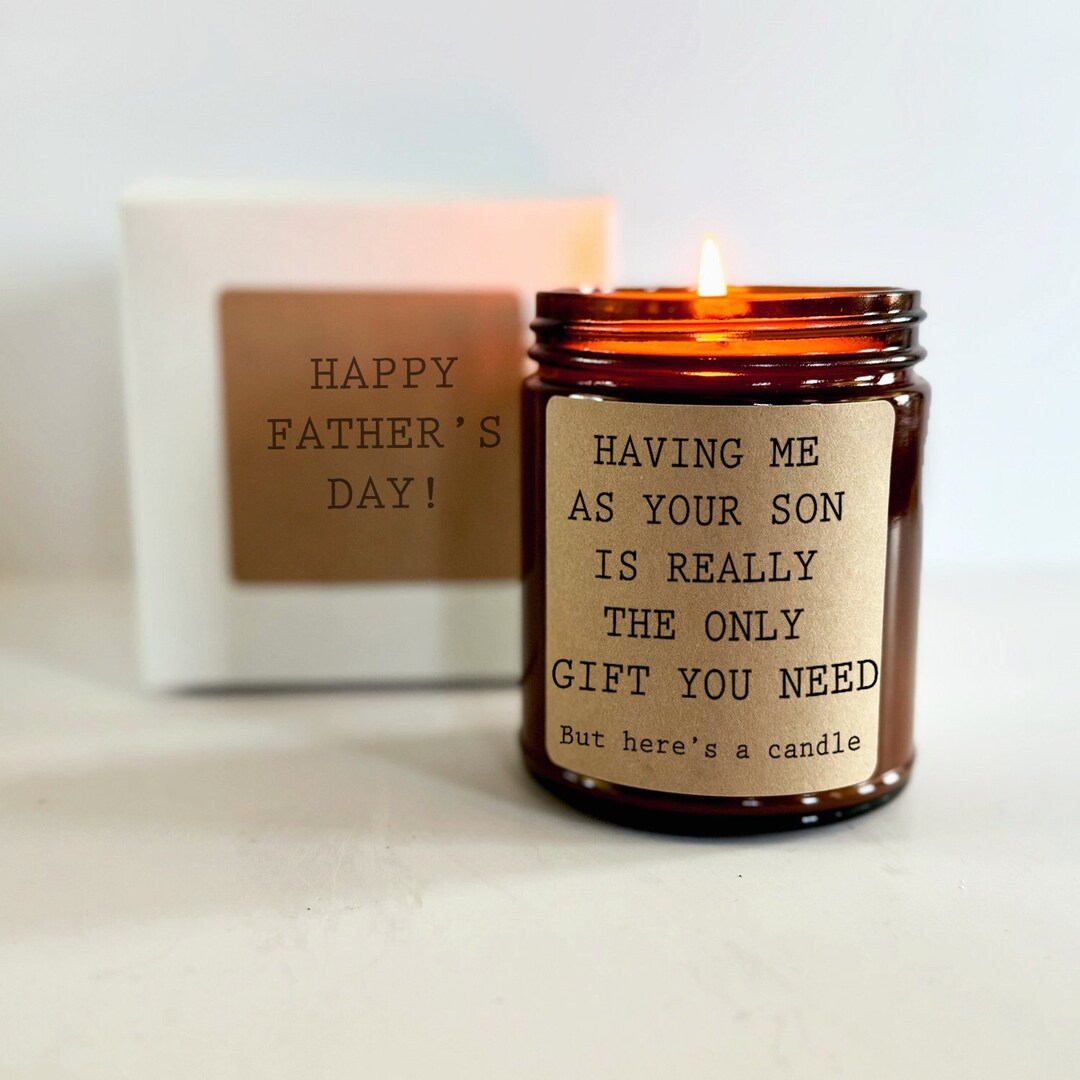 Fathers Day Gift From Son / Funny Dad Candle / Dad Birthday Gift ...