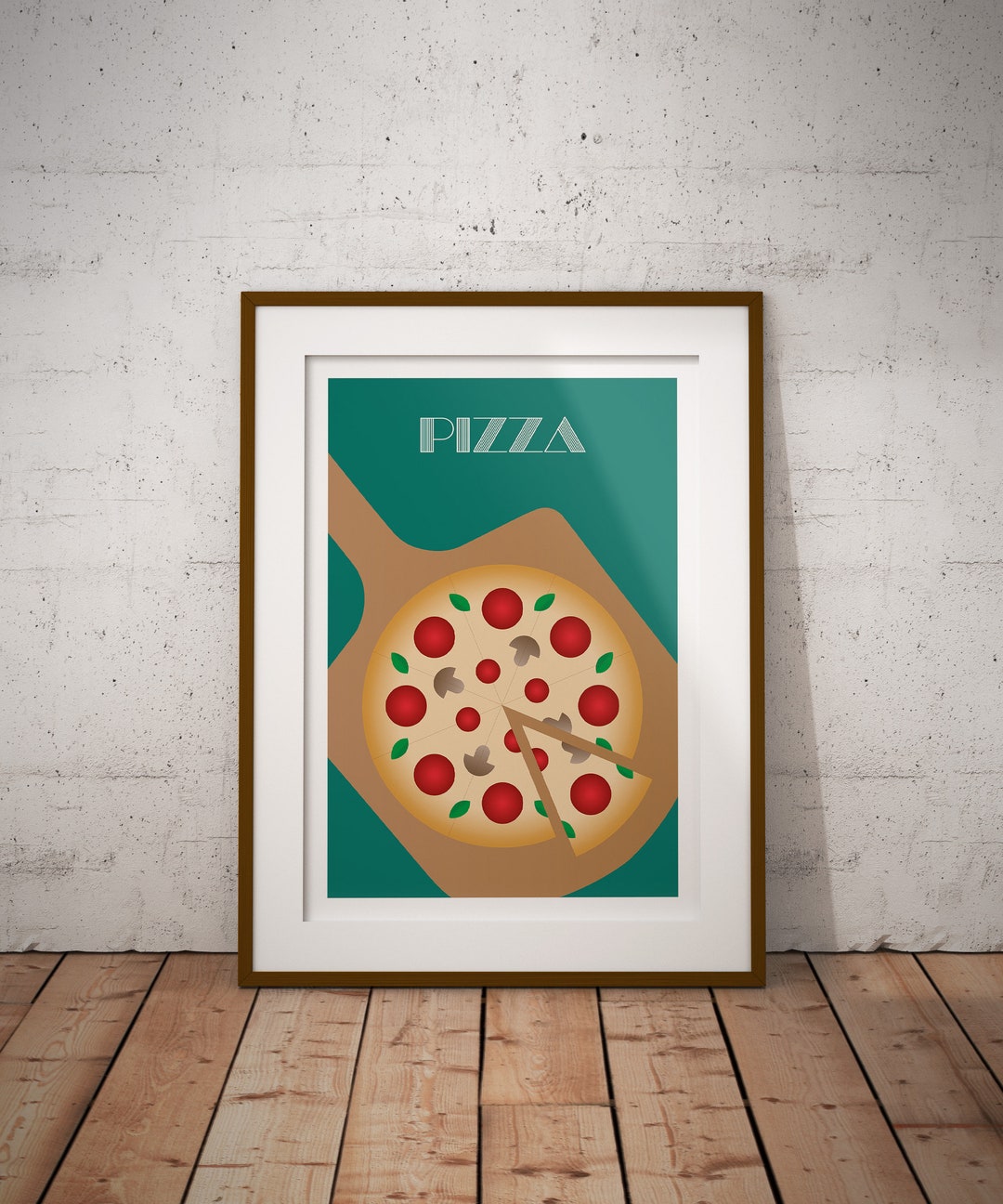 Pizza Poster Pizza Print, Food Art Poster, Minimalist Wall Art, Italy ...