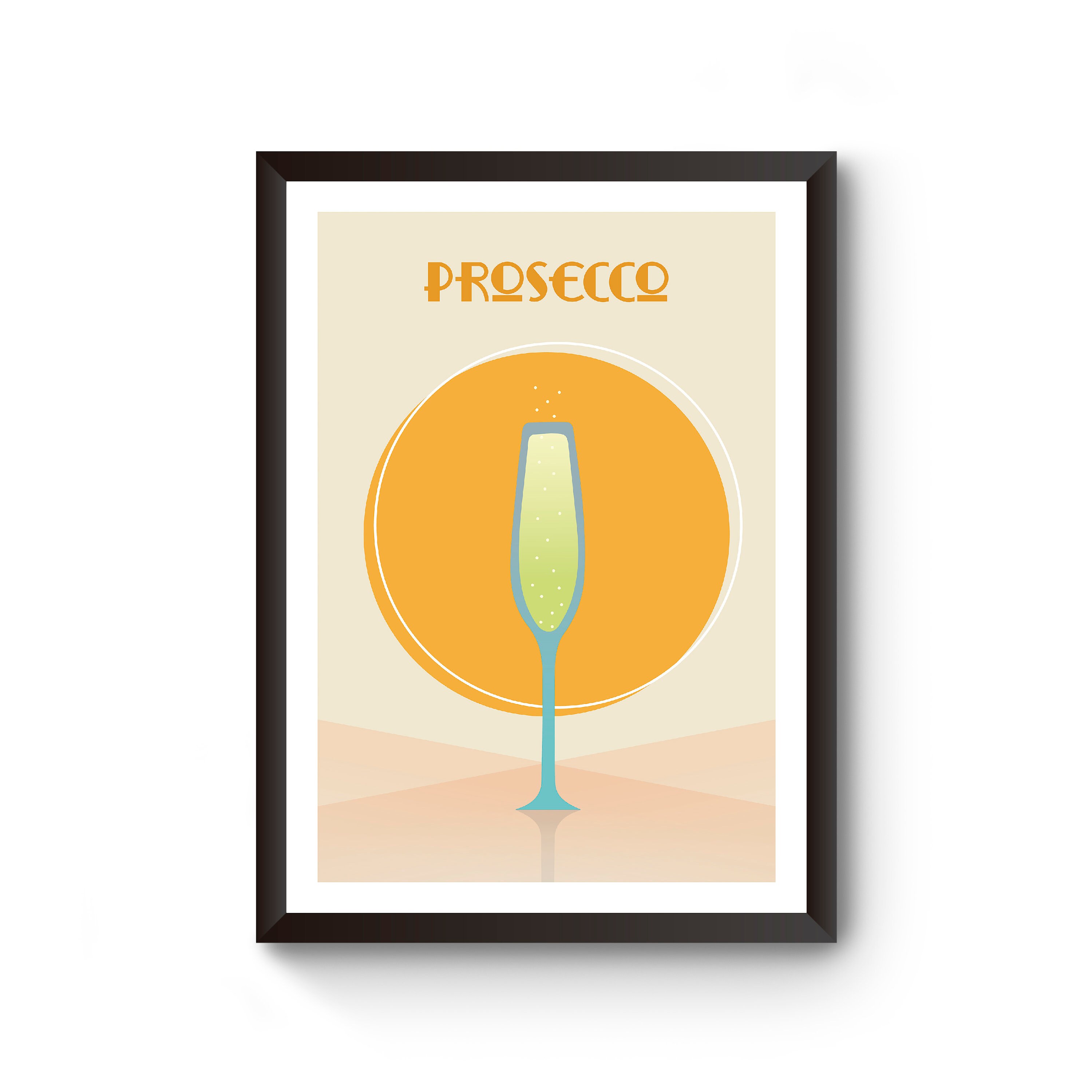 Prosecco Poster Cocktail Print Prosecco Print Minimalist - Etsy