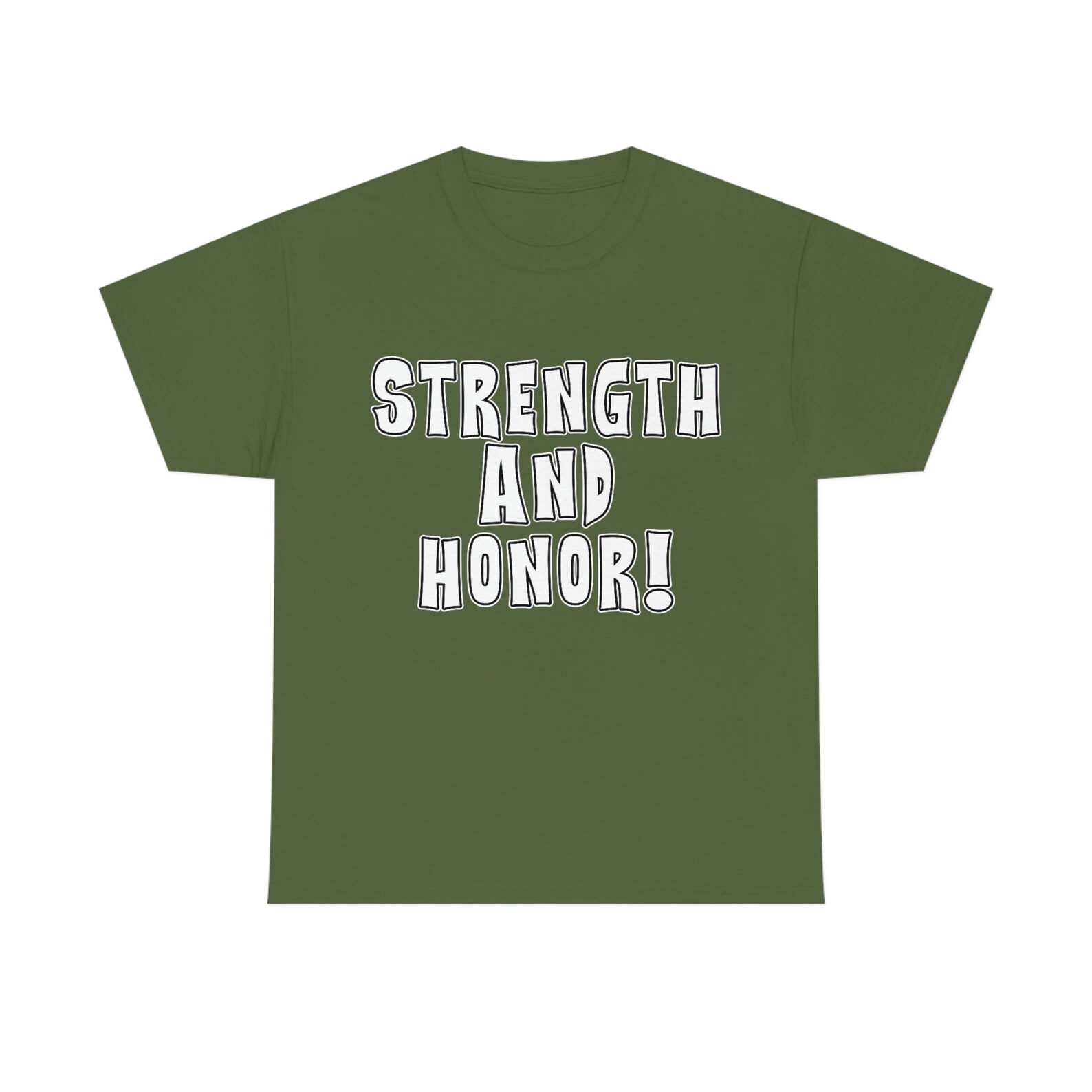 STRENGTH AND HONOR! Printed T-shirt White Print - Etsy
