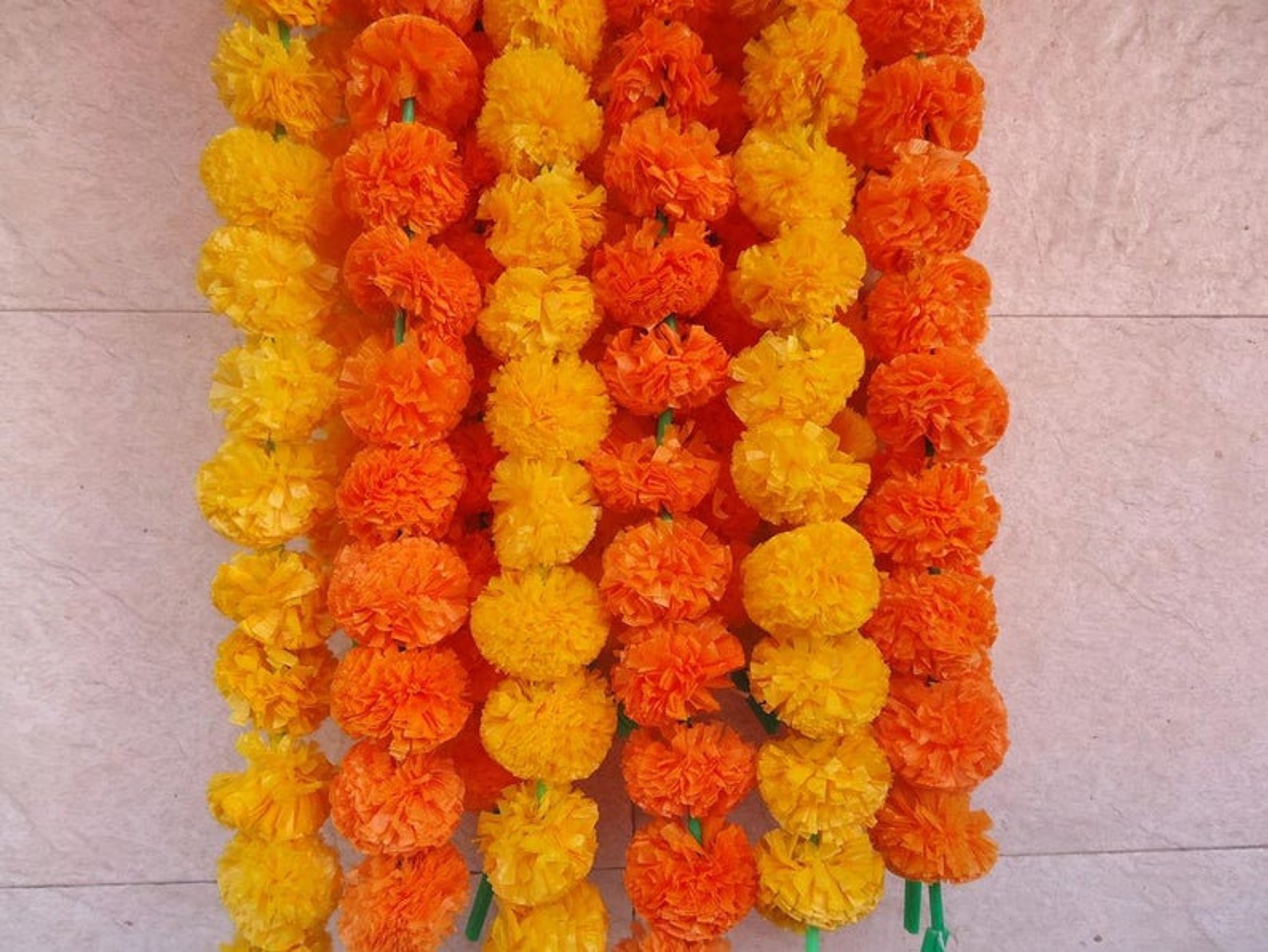 SALE ON Indian Artificial Decorative Marigold Flower Garland - Etsy