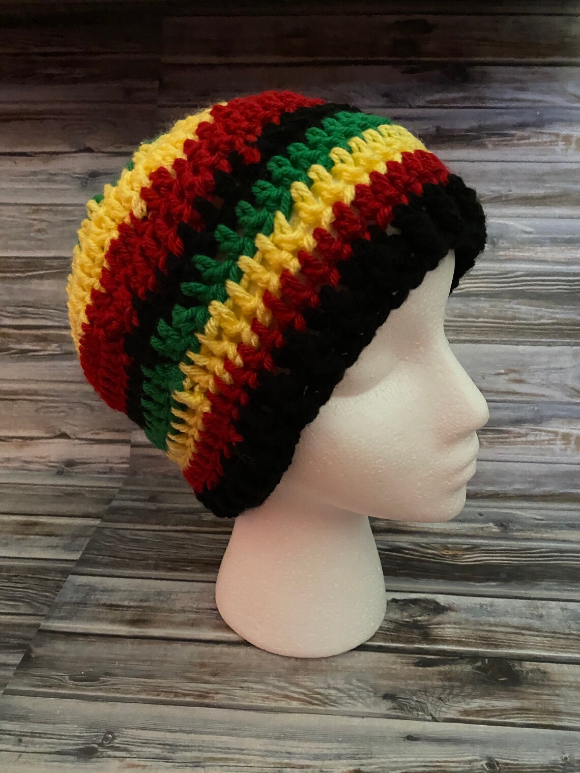 Rasta Hat Adult Jamaica Bob Marley Red Yellow Green & | Etsy