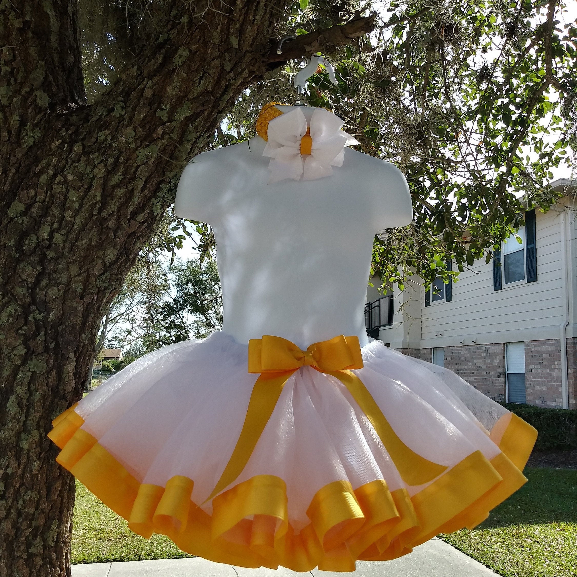 Tutus for girls White and Yellow Tutu First 1st 2nd 3rd 4th | Etsy