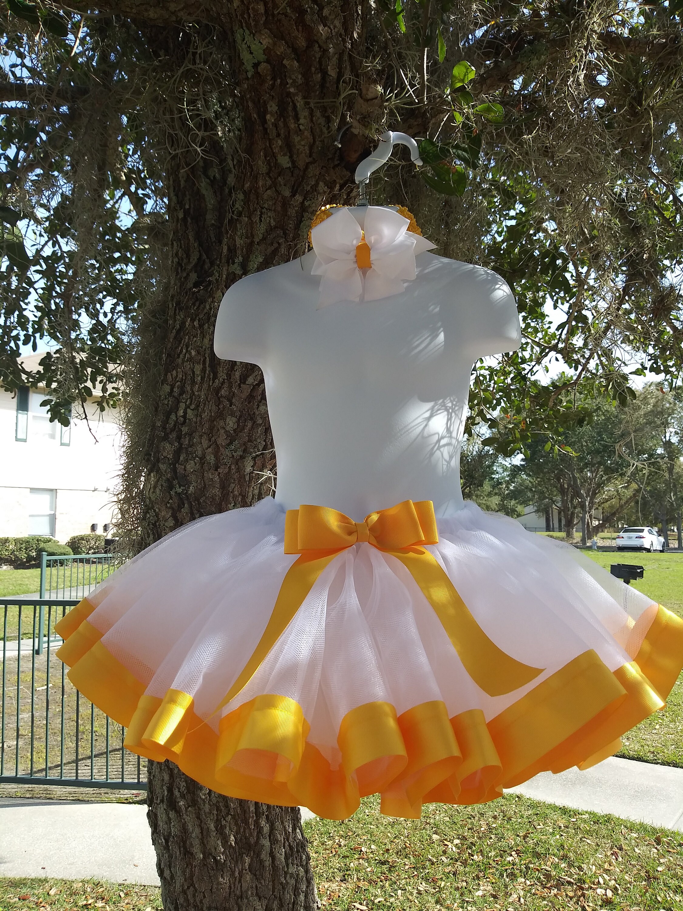 Tutus for girls White and Yellow Tutu First 1st 2nd 3rd 4th | Etsy