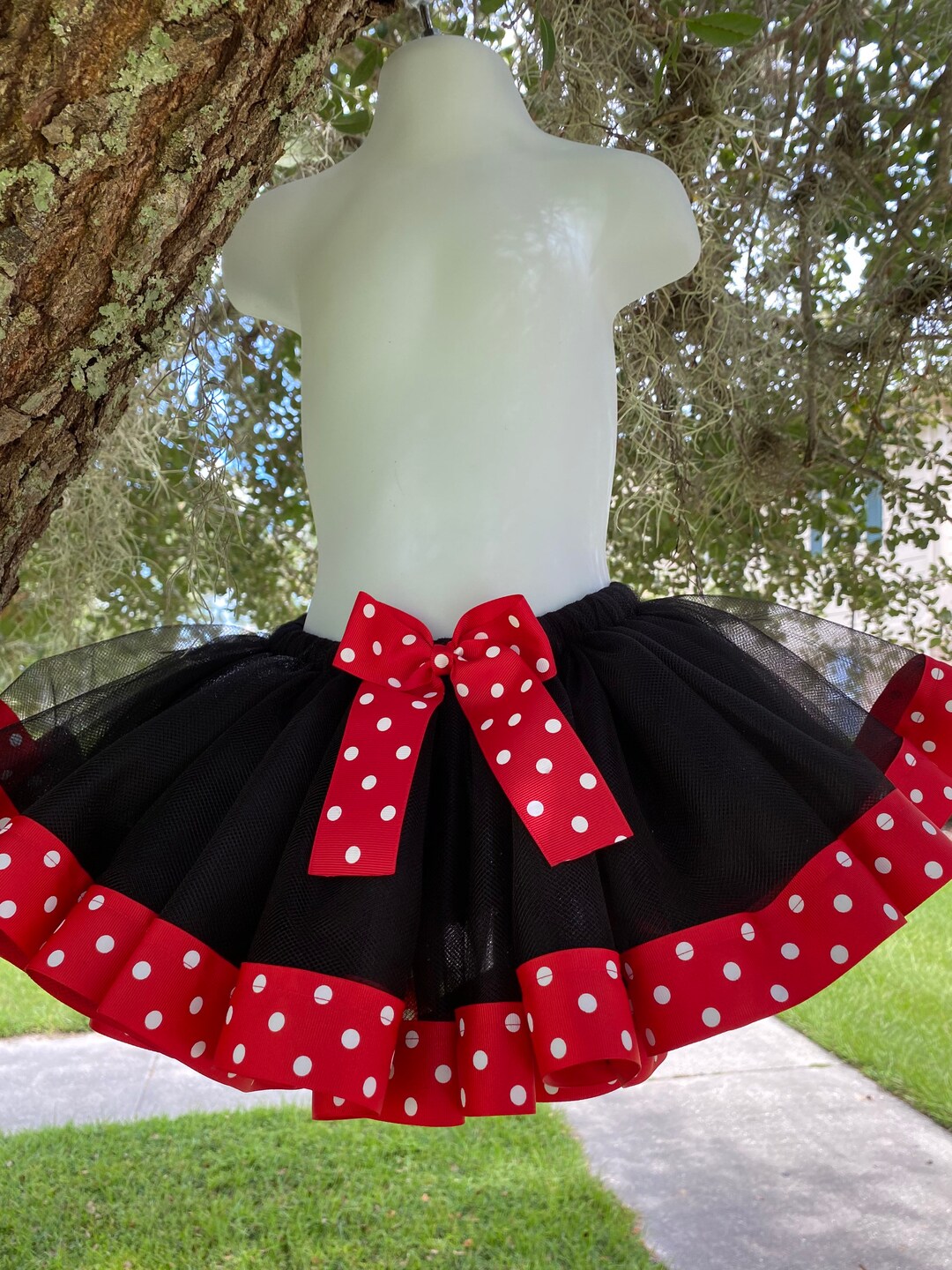 Red Polka Dot Birthday Tutu: Black Tulle Skirt - Etsy