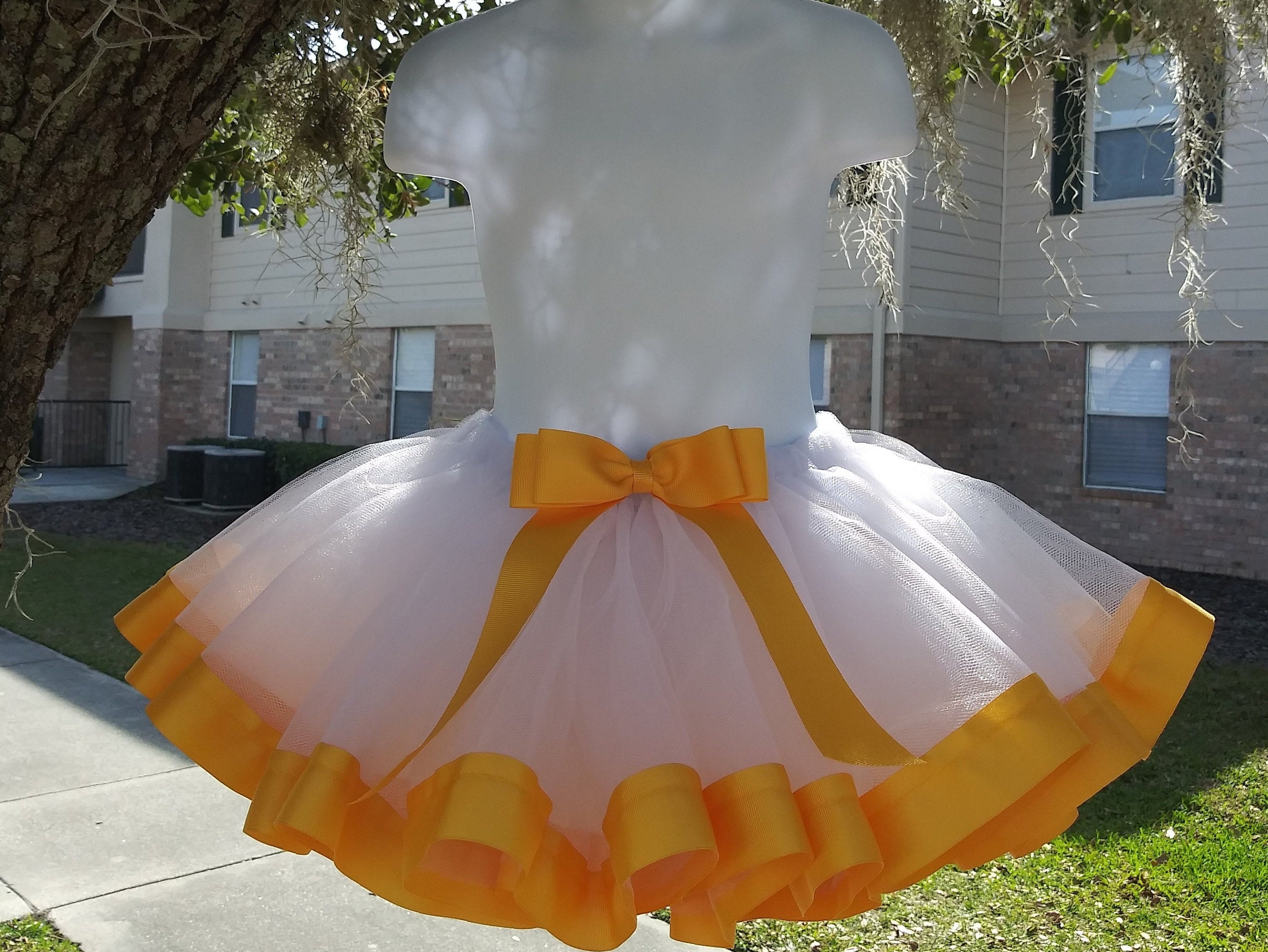 Tutus for girls White and Yellow Tutu First 1st 2nd 3rd 4th | Etsy