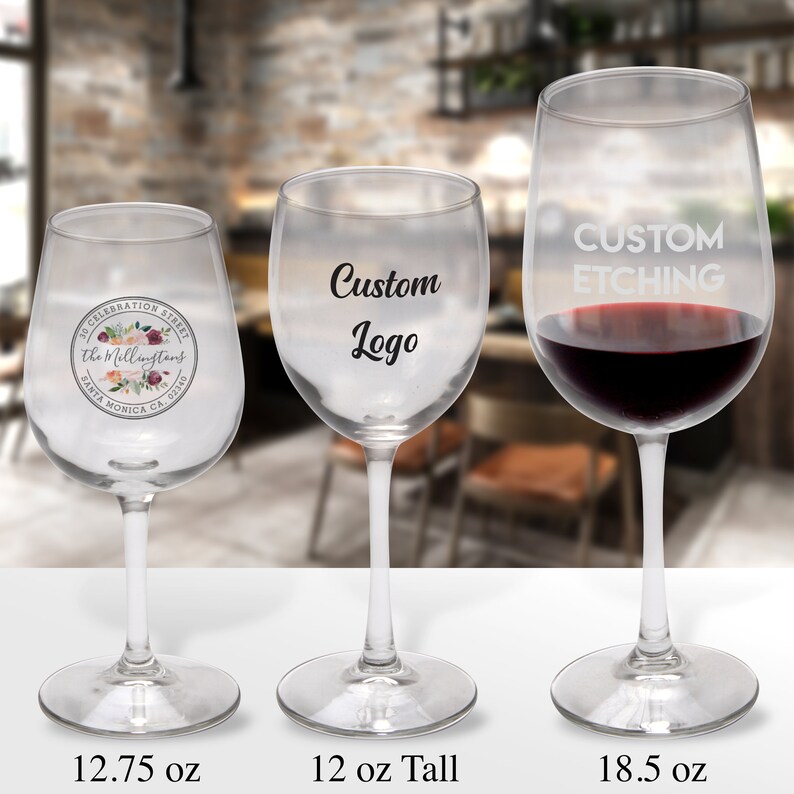 Custom High Quality Wine Glasses Usa Made Etching Or 2 Color Etsy