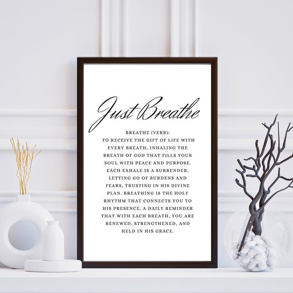 Just Breathe Sign - Etsy
