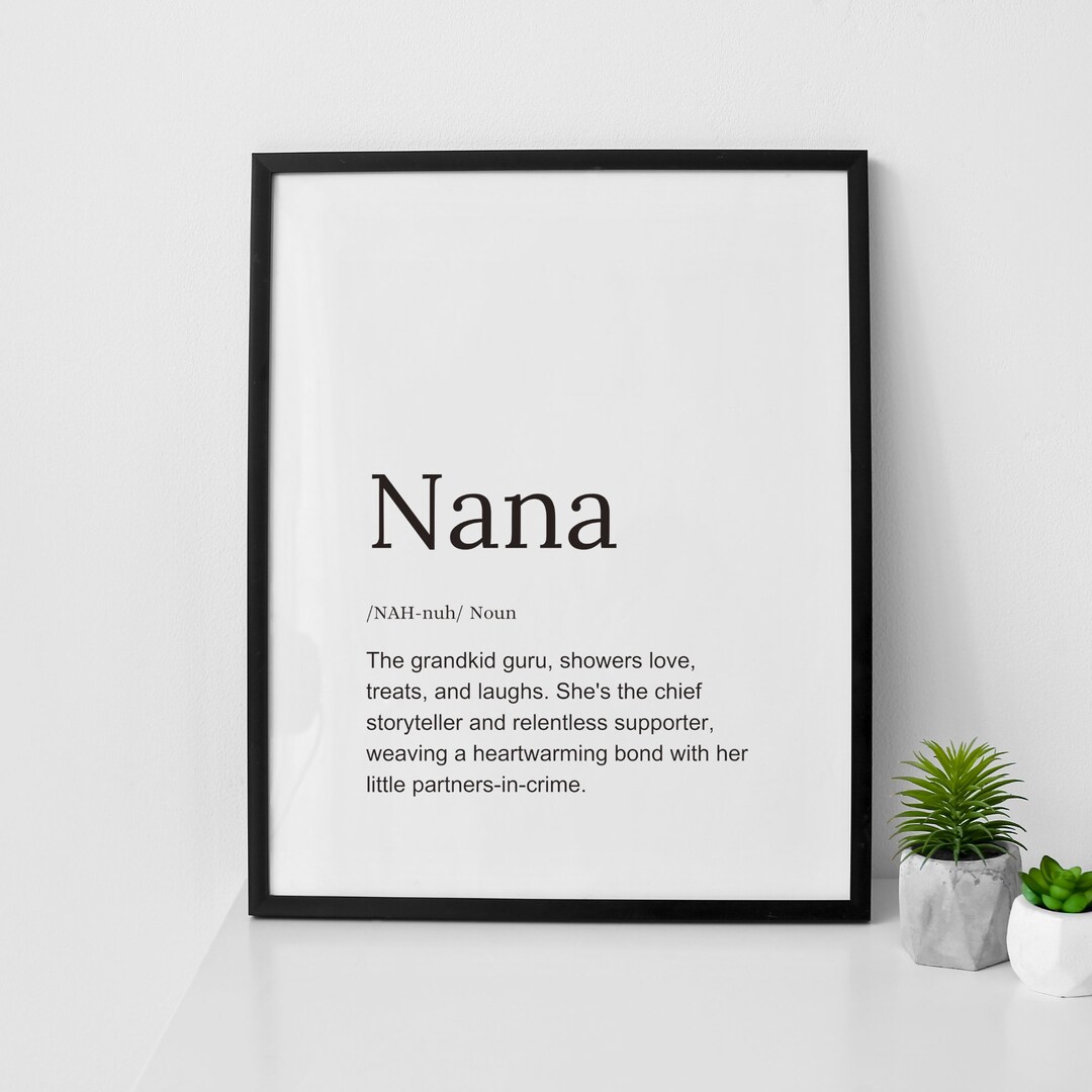 Nana Definition Wall Art, Definition Gift, Gifts for Her, Christmas ...