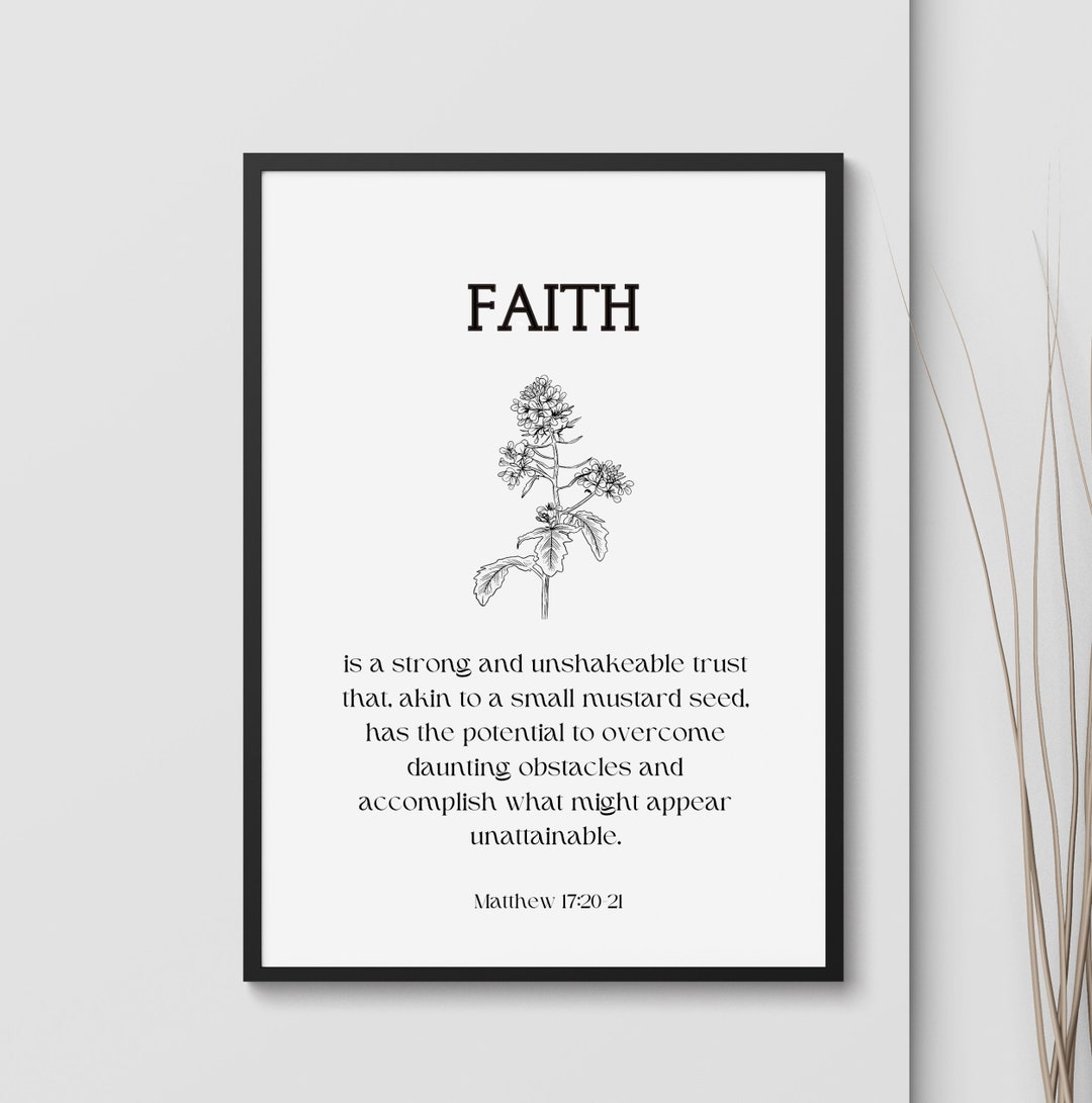 Faith Definition Printable, Bible Verse Print, Inspirational ...