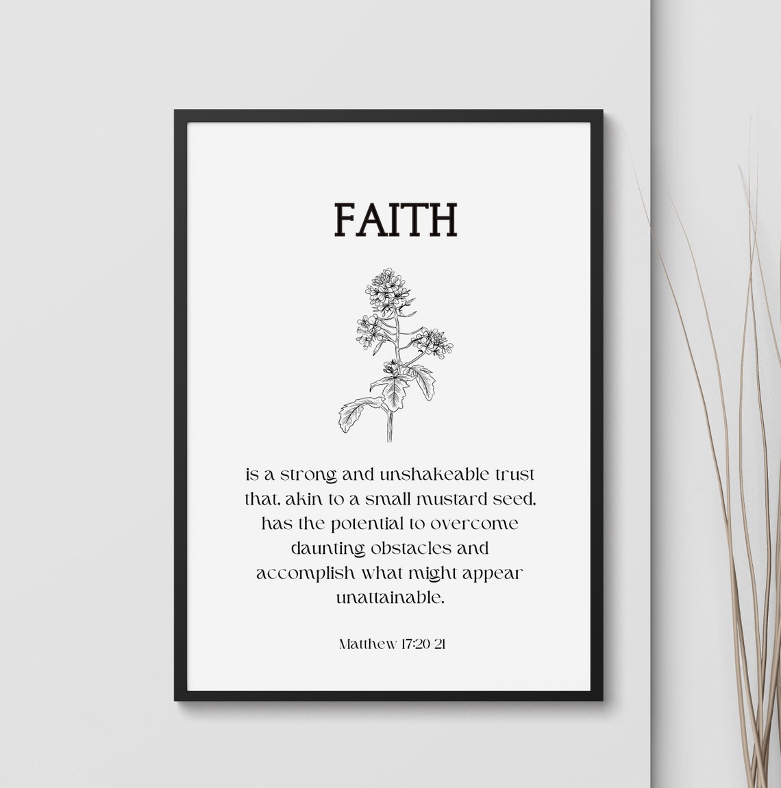 Faith Definition Printable, Bible Verse Print, Inspirational ...