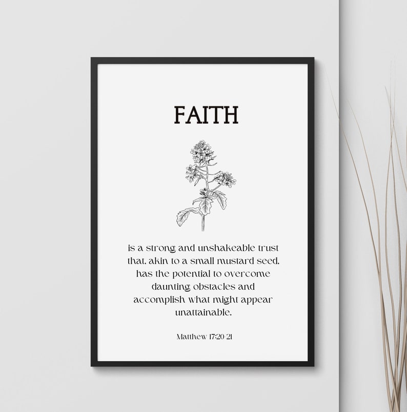 Faith Definition Printable, Bible Verse Print, Inspirational ...