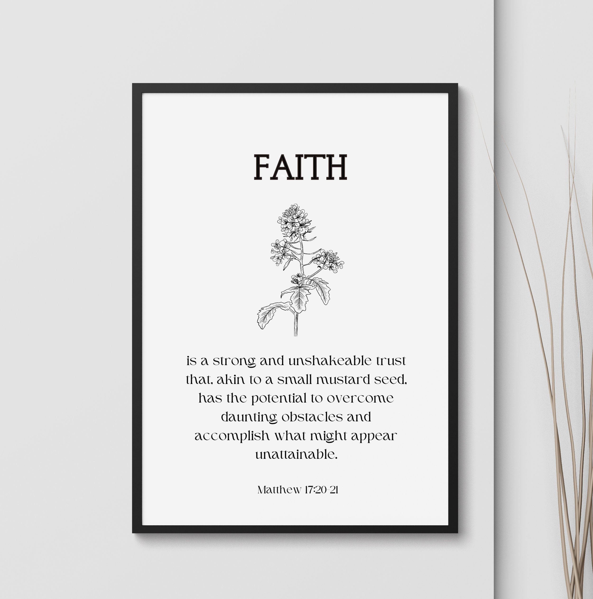 Faith Definition Printable, Bible Verse Print, Inspirational ...
