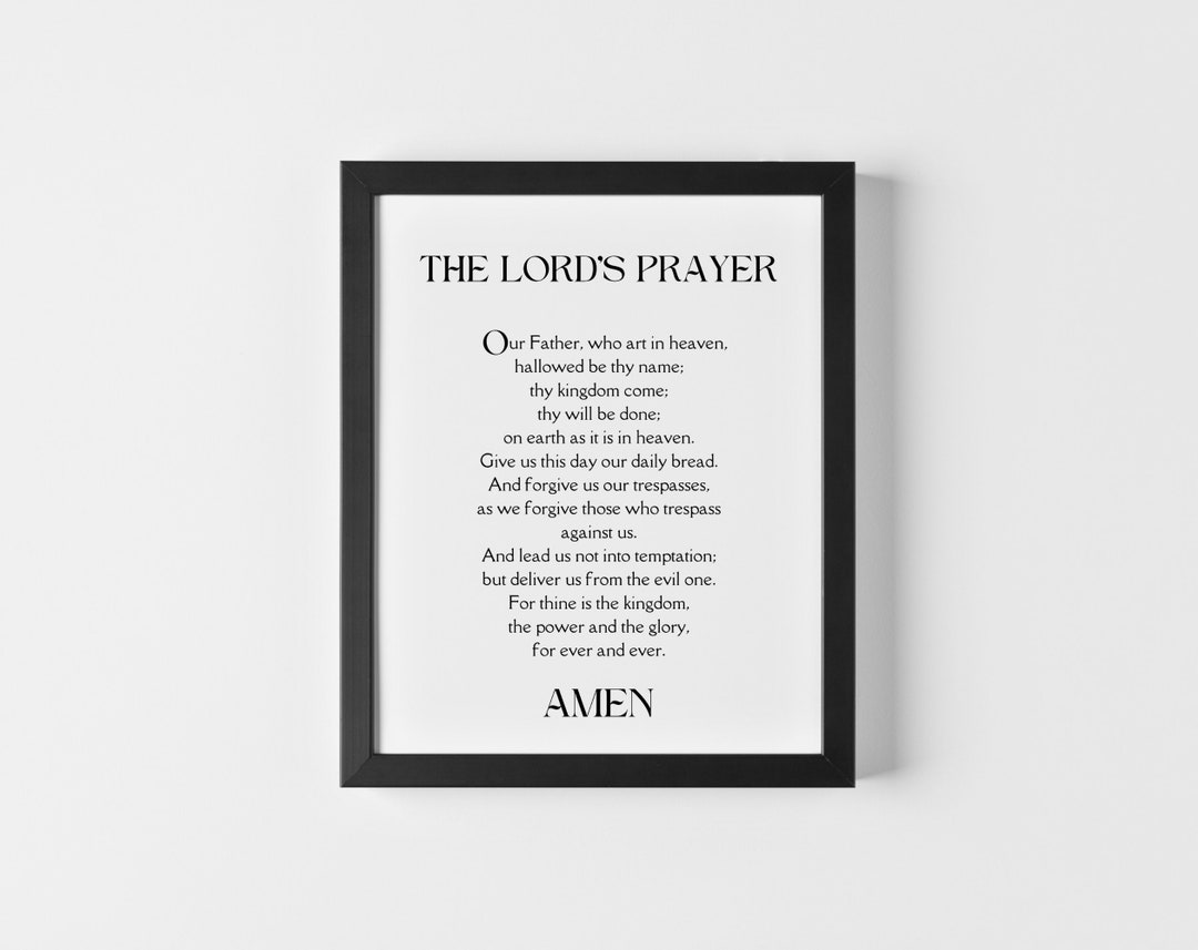 The Lord's Prayer, Minimalist Wall Art, Christian Wall Art, Bible Verse ...