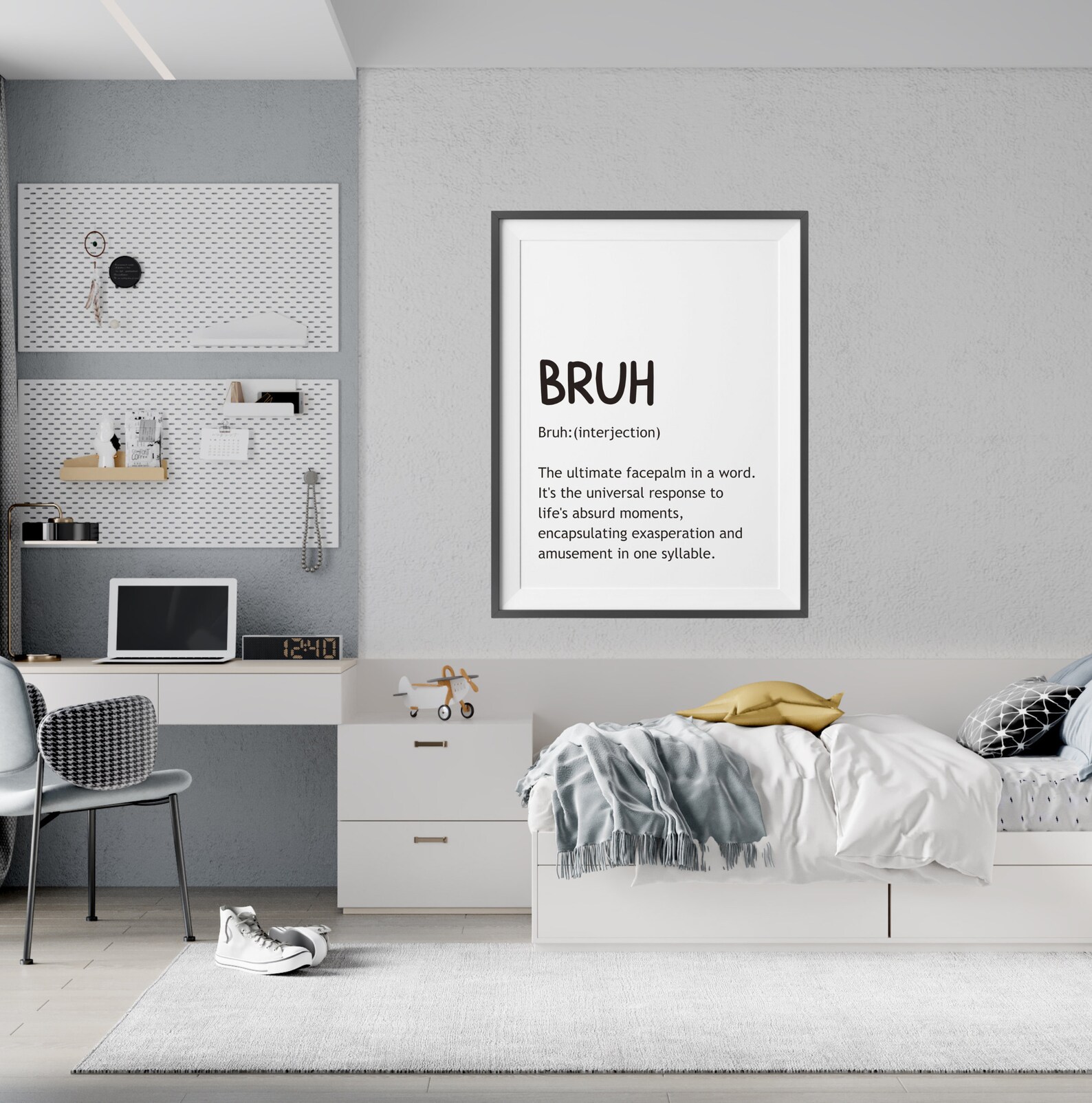 Bruh Printable Wall Art, Kids Room, Playroom Decore, Funny Quote ...