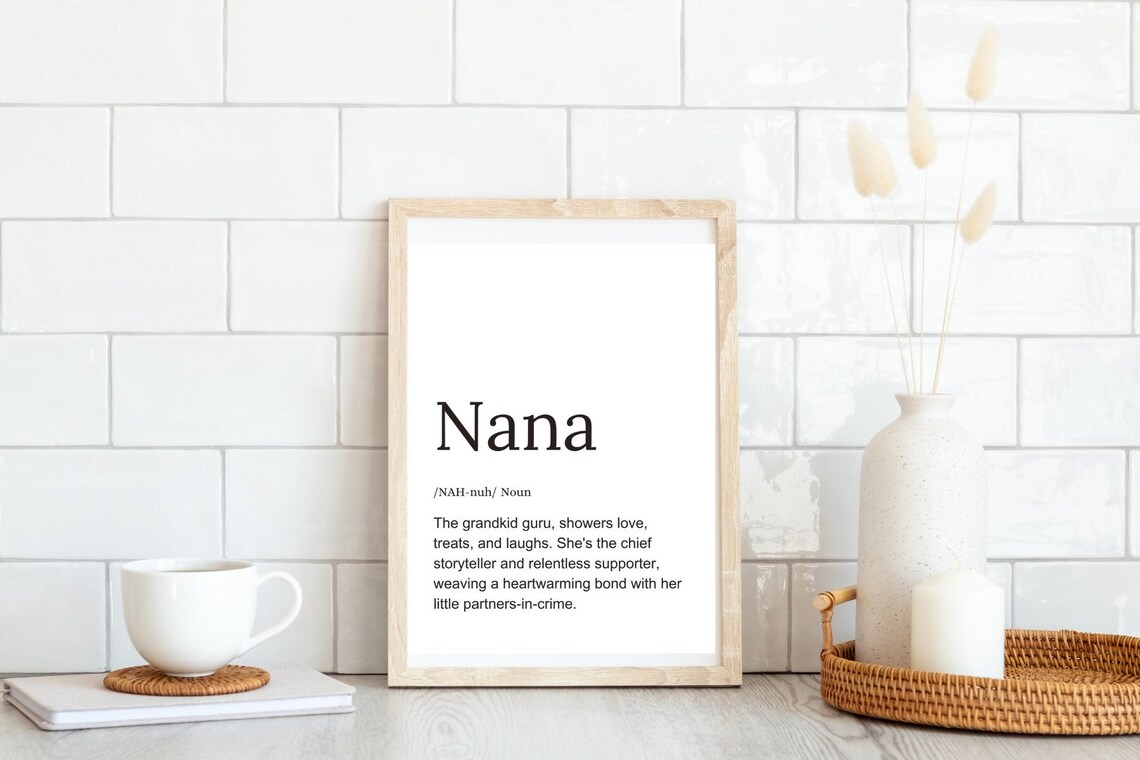 Nana Definition Wall Art, Definition Gift, Gifts for Her, Christmas ...