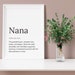 Nana Definition Wall Art, Definition Gift, Gifts for Her, Christmas ...