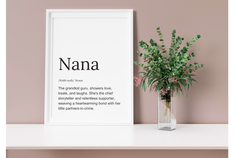 Nana Definition Wall Art, Definition Gift, Gifts for Her, Christmas ...