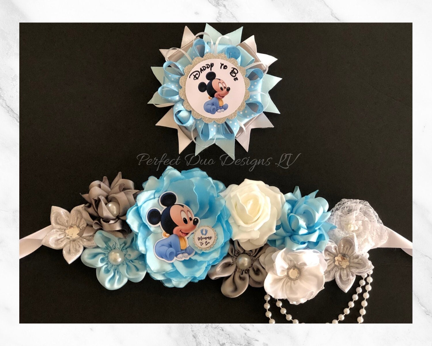 Mickey Mouse Maternity Sash, Baby Mickey Maternity Sash, Baby Shower ...