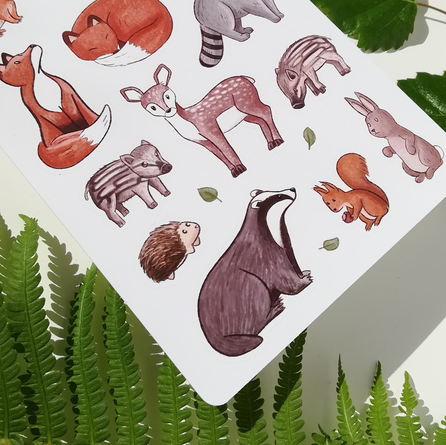 FOREST ANIMALS Sticker Sheet Wild Animals Bullet Journal - Etsy