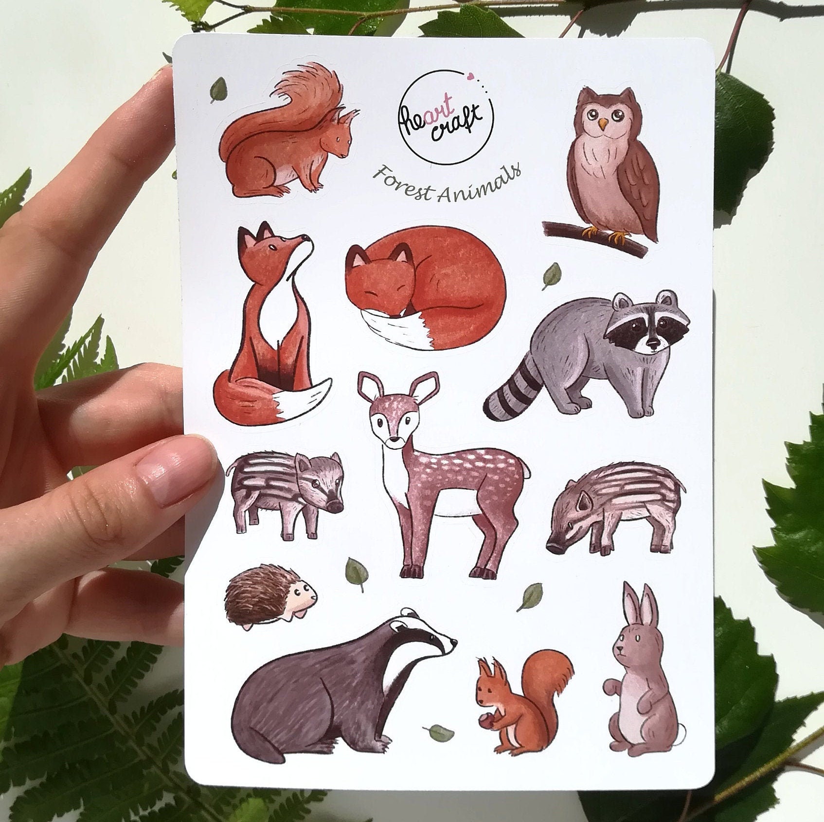 FOREST ANIMALS Sticker Sheet Wild Animals Bullet Journal - Etsy