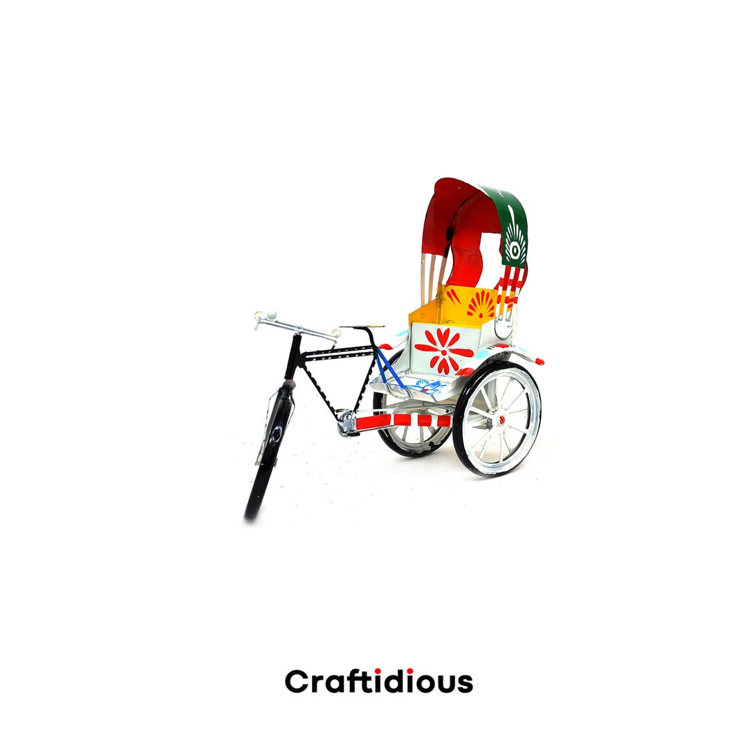 Home Decor Hand Painted Metal Handmade Rickshaw Showpiece/model ...