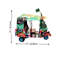 Home Decor Hand Painted Metal Handmade Baby Taxi (auto Rickshaw ...