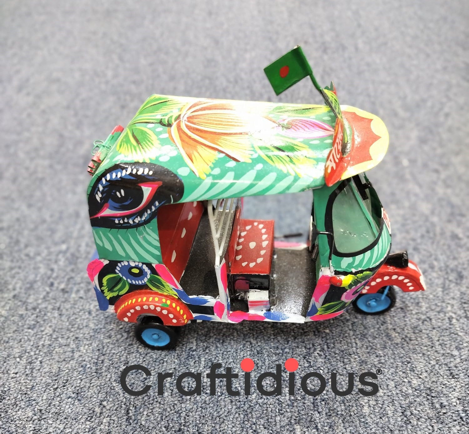 Home Decor Hand Painted Metal Handmade Baby Taxi (auto Rickshaw ...